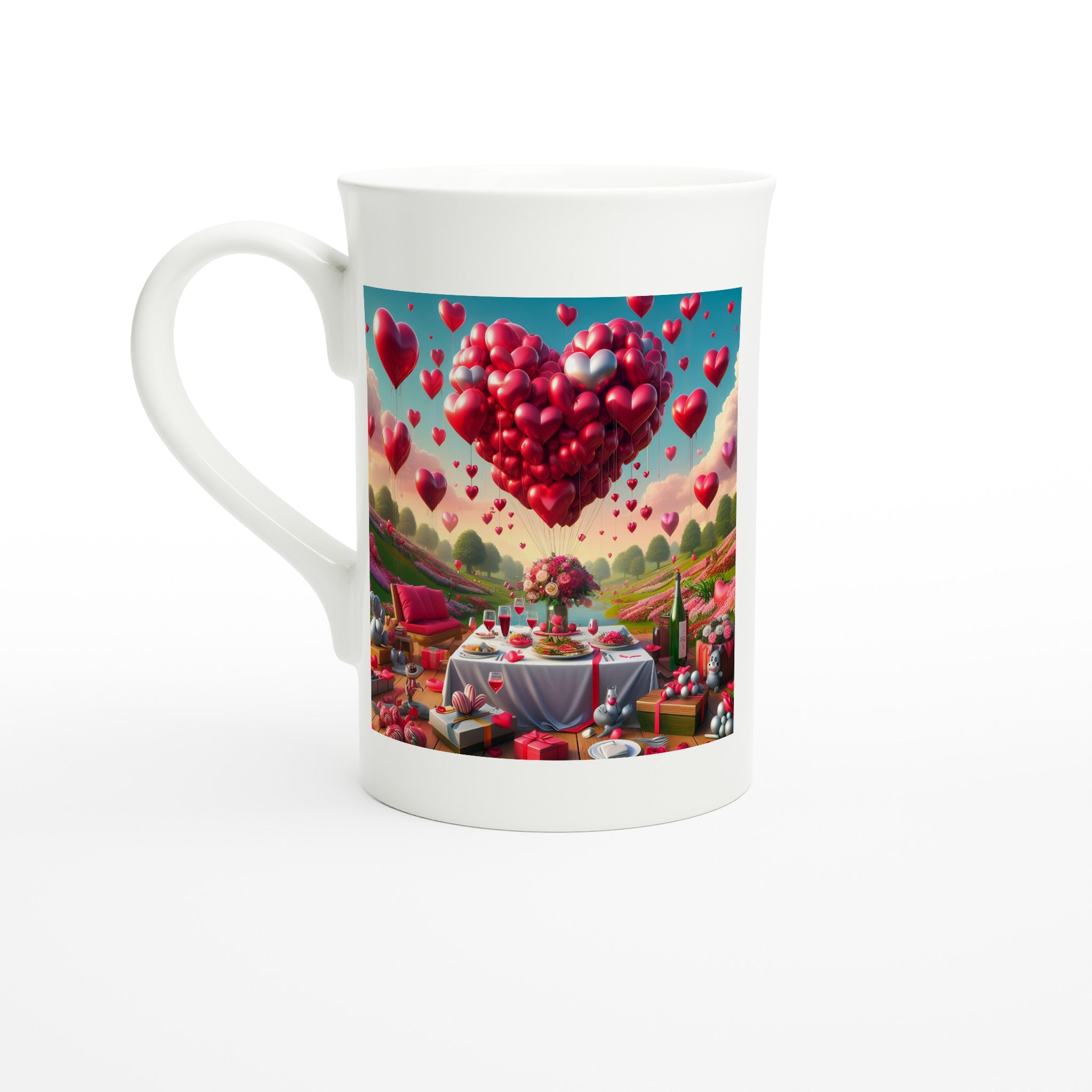 White 10oz Porcelain Slim Mug - Valentine's Day 53 – Essbia