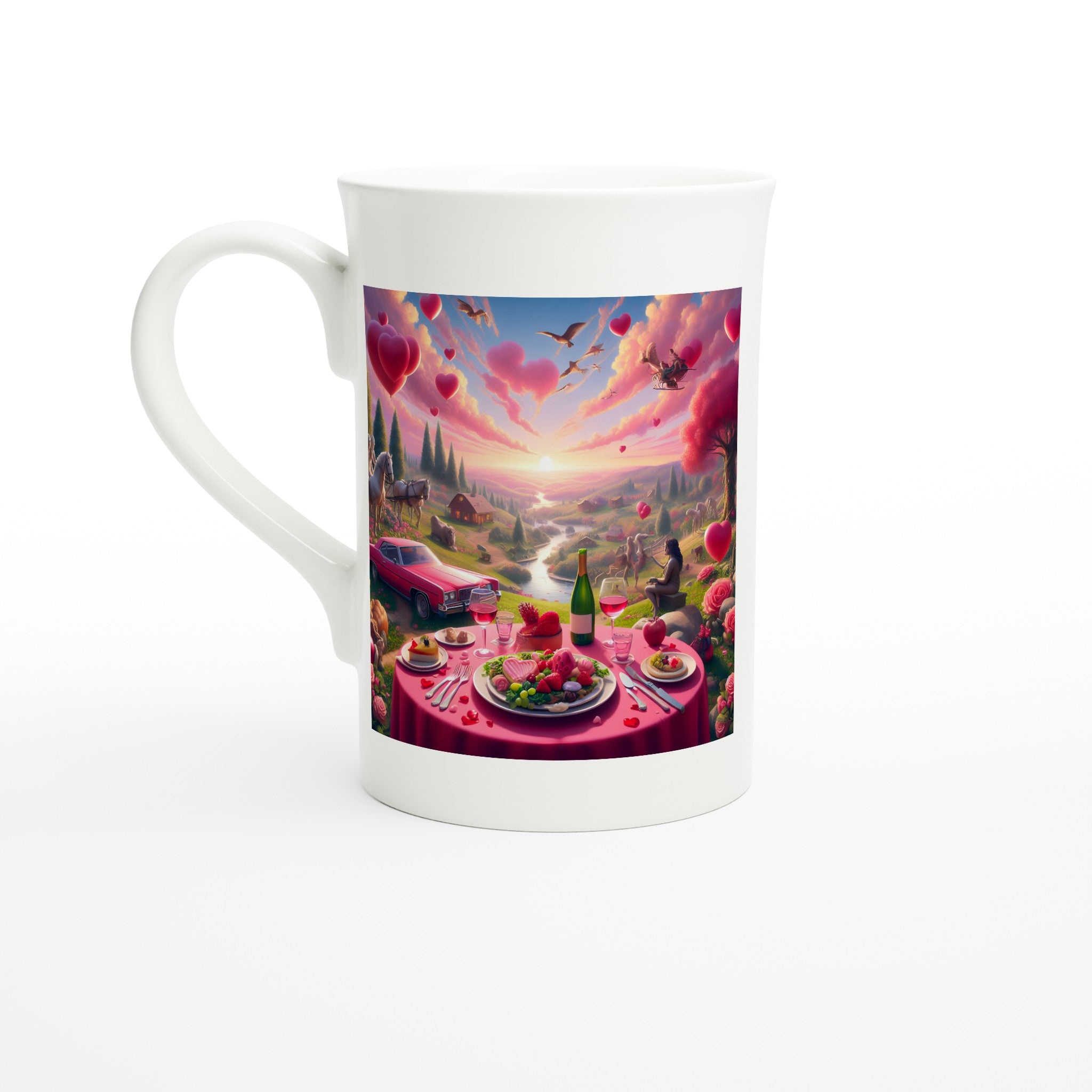 White 10oz Porcelain Slim Mug - Valentine's Day 1 – Essbia